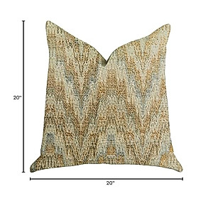 Plutus Brands Designer Ripple Double Sided Luxury Throw Pillow, 20" x 20", Brown/Blue/Beige