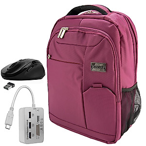 Mouse, USB Hub, Secure Purple Laptop Backpack 15-inch Made for Inspiron, Dell Latitude, Vostro, XPS, Precision, G15 G3 G5 G7