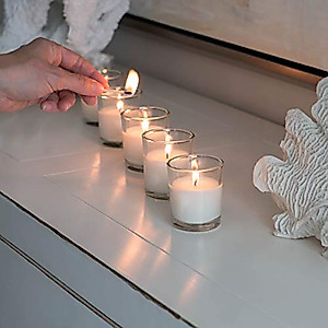 Stonebriar SB-SP-3210A 15 Hour Long Burning Unscented Wax Filled Votive Holders, 48 Pack, White