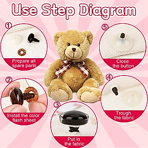 UPINS 180Pieces 18 mm 3D Glitter Plastic Safety Eyes with Washers for Amigurumi Animal Moon Eyes Plastic Craft Doll Crochet Eyes for DIY of Puppet Bear Making Supplies (9 Colors)