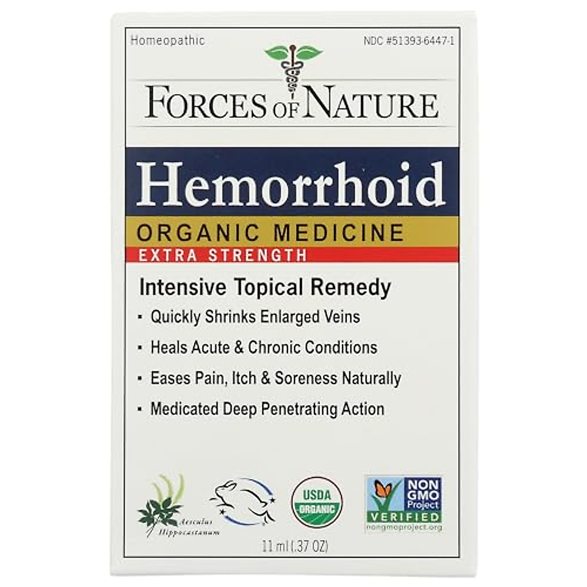 FORCES OF NATURE Organic Hemorrhoid Control Extra Strength, 0.37 OZ