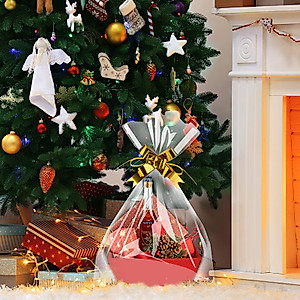 54 Pcs Gift Basket Set Includes 18 DIY Empty Gift Basket 9.8 x 8.5 x 3.5 Inches Food Storage Basket with Handles, 18 Bags and 18 Bows for Holiday, Wedding, Birthday Party Gift Wrapping (Kraft)