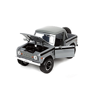 Jada Toys Just Trucks 1:24 1973 Ford Bronco Die-cast Car Grey, Toys for Kids and Adults