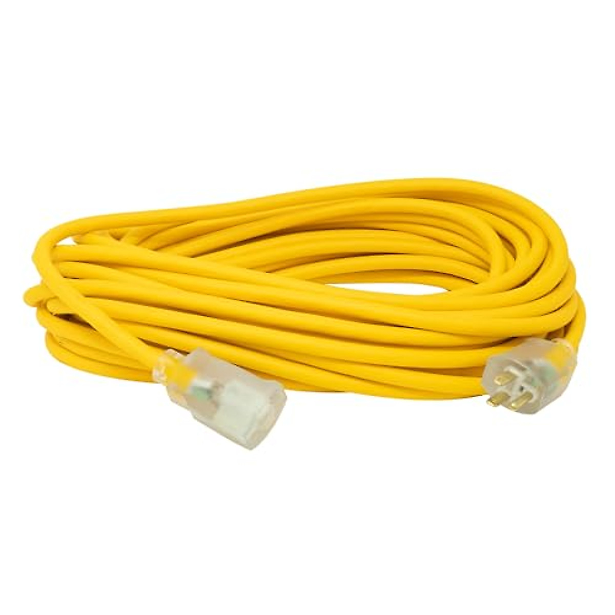Coleman Cable 14880002 1488SW0002 14/3 Insulated Outdoor Extension Cord with Lighted End, 50-Foot, Feet, Yellow