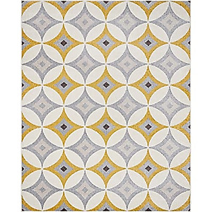 Well Woven Mystic Perla Gold Modern Geometric 5'3" x 7'3" Distressed Area Rug, 5 ft (3 in) x 7 ft (3
