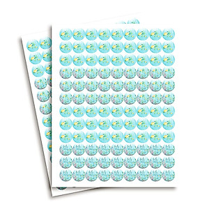 Little Hatchling Cute Sea Turtle Sea Life Baby Sprinkle Baby Shower Kiss Sticker Labels, 300 0.75" Circle Stickers for Chocolate Kisses by Amanda Creation, Great for Favors, Treats, Envelopes & Bags