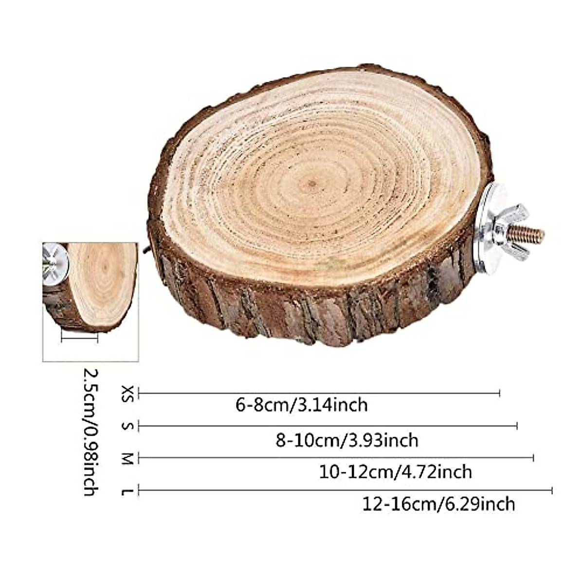 Litewoo Bird Perching Stand Ring Pine Platform Wooden Toy Suitable for Parrot Parakeet Cockatiel Lovebird Budgie Sparrow Canary Cockatoo (S)