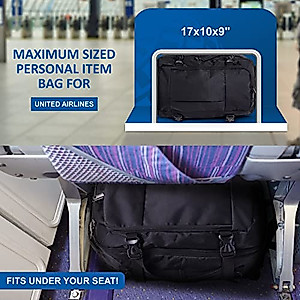 KT20 Under Seat 17x10x9 Carry on Maximum Sized Backpack Luggage Bags for United Airlines - Pack the Max!