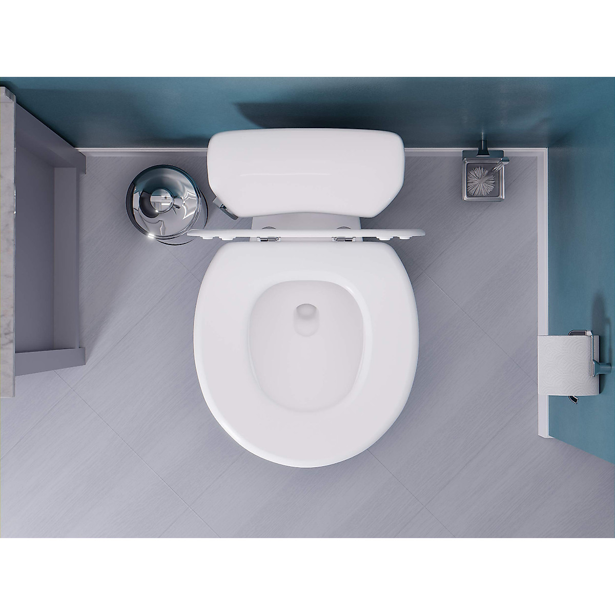 ANZZI XL Comfort Round Oversized Toilet Seat with Cover, Durable High Grade Plastic and Stainless Steel Hinges 800 Pound Capacity Closed Toilet Seat in White (T1-AZ301WH)