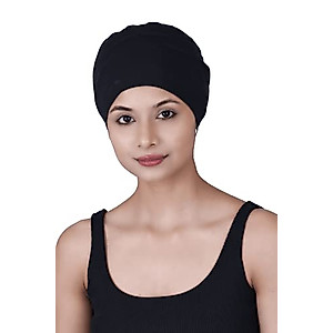 SAKUCHI Chemo Hats Solid Sleep Cap Bamboo Soft Cancer Headwear for Women