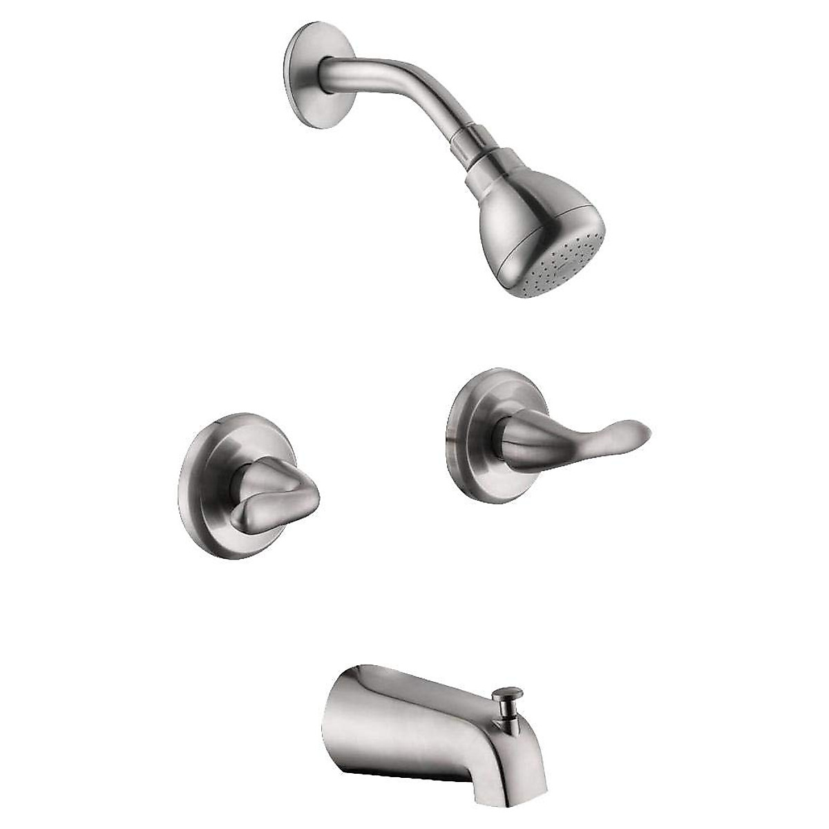Glacier Bay Constructor 2-Handle 1-Spray Tub and Shower Faucet in Brushed Nickel (Valve Included)