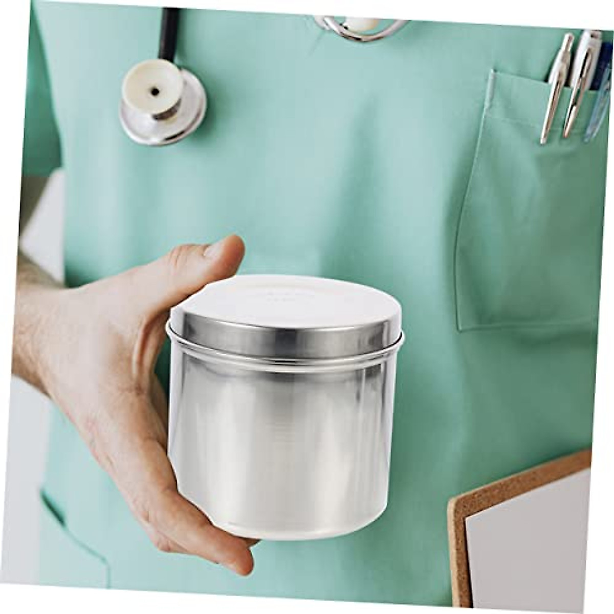 FOMIYES Ointment Jar Metal Stand Makeup Organizer Box Case Containers with Lids Stainless Steel Airtight Canister Cotton Swab Container Cotton Swab Holder Container Cotton Balls Jar Silver