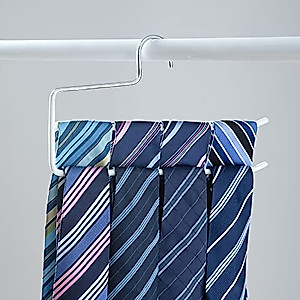 SHIMOYAMA Open-Ended Pants Hangers, 10 Pack, Space-Saving Double Rods Pant Hanger for Jeans, Trouses, Scarf