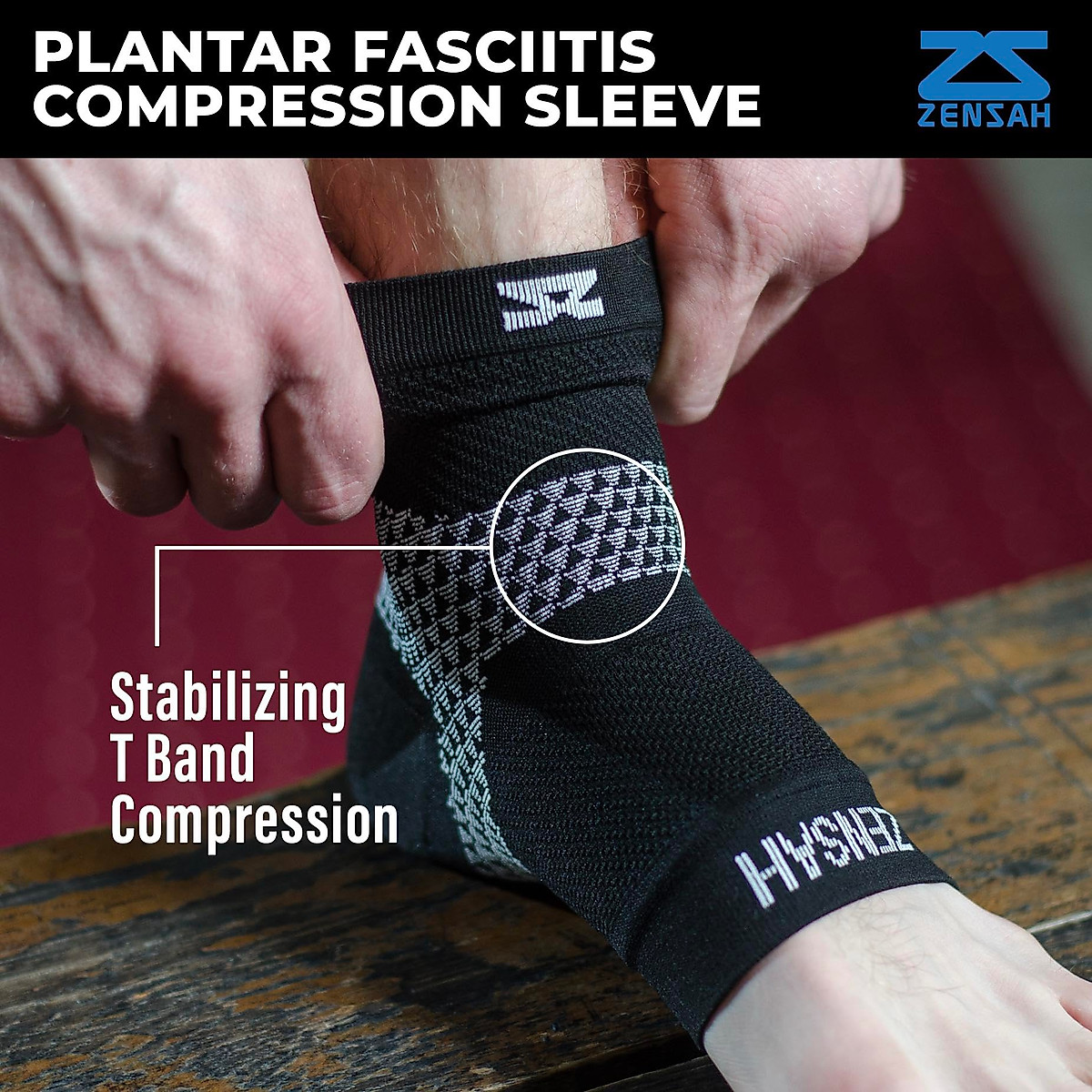 Zensah Plantar Fasciitis Compression Foot Sleeve Plantar Fasciitis Sock, Beige, Small, 1 Single Sleeve - Beige (6324)