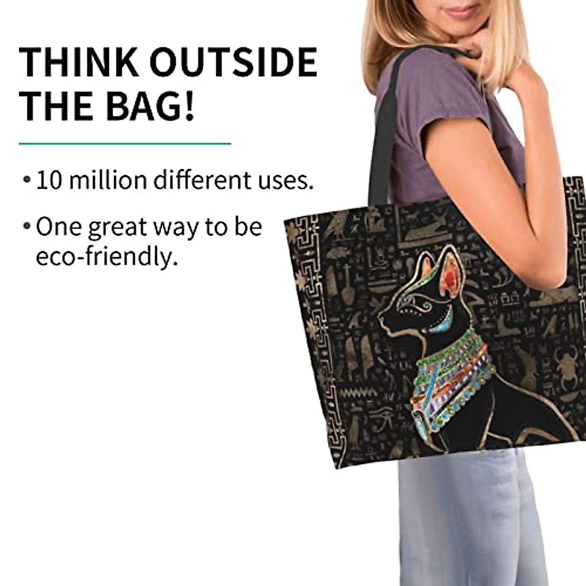 Gelxicu Ancient Egyptian Shoulder Tote Bags Egyptian Casual Bag Hieroglyphs Shoulder Handbags Bags