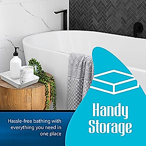 STEADYKLEEN - Plastic Shower Caddy, Fits Shower Shelves with Other Bathroom Must Haves, Mesh Shower Caddy Alternative, 8.5 x 2.5 inches