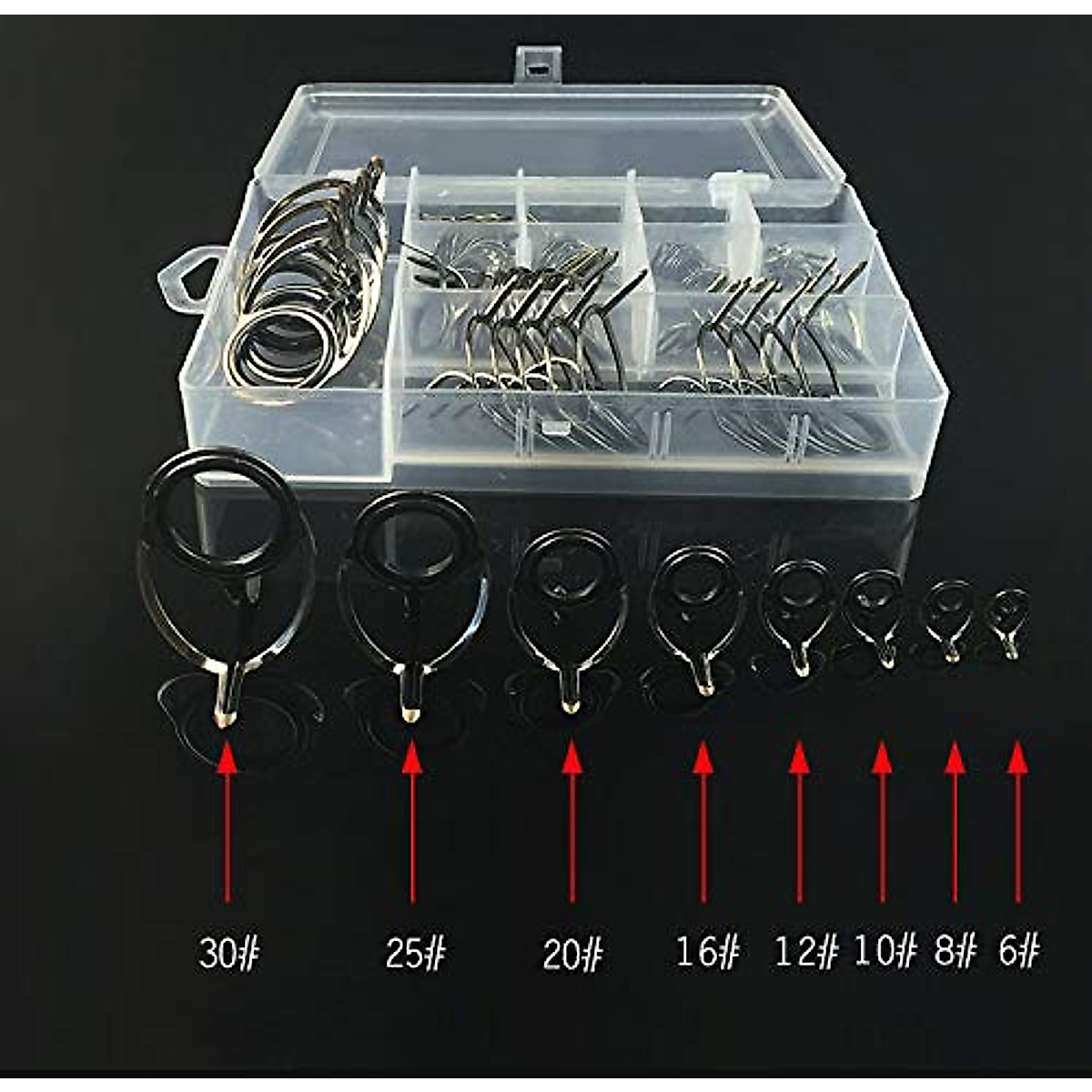 VGEBY 75 Pcs Fishing Rod , Stainless Steel Ceramic Fishing Rod Guides Tip Rings Fishing Rods and Accessories Fishing Rod Guides