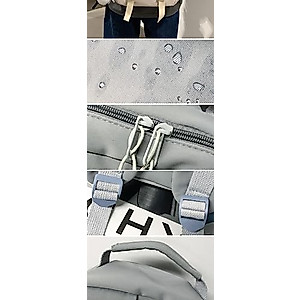 DUNBRI Fashion Men Backpack Waterproof Nylon Rucksack Bag Kawaii Women Bag High Capacity Travel Bag Side Pockets (Blue)