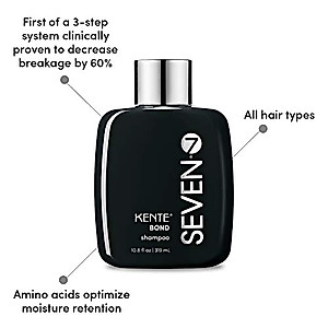 SEVEN Haircare KENTE BOND Shampoo for Split Ends + Damaged Hair, Sulfate Free, Cruelty Free with Green Tea, Guar & Pro Vitamin B5 for Men & Women, Made in USA, 10.8 oz.