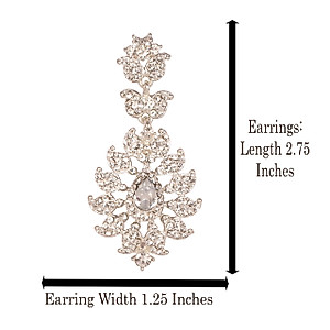Touchstone Indian Bollywood Handcrafted Pretty Paisley Inspired Embellished With White Rhinestone Ravishing Designer Jewelry Chandelier Earrings In Silver Tone For Women.