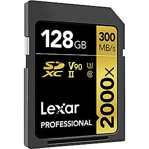 Lexar Professional 2000x 128GB SDXC UHS-II Memory Card, 2-Pack