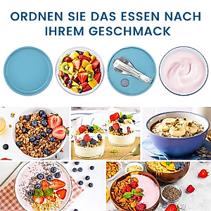 Bugucat Overnight Oats Containers with Lids,Snackle Box Container,500ml+150ml Yogurt and Fruit Holder Cereal Cup to Go with Lids and Spoon, Reusable Portable Cup Cereal Cup with Salad Container