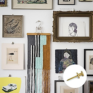 FUZANWJ Double Headed Picture Hangers(20lbs-50pcs), Picture Hanging Nails, Thumb Tacks for Wall Hanging, Wall Nails for Hanging, Professional Plaster Picture Hooks for Wooden Wall or Drywall