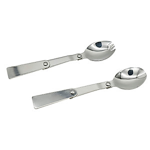 Maydahui Folding Spoon and Fork SUS 18/10（304）Stainless Steel Salad Spork Portable for Thermos and Travel (Pack of 6)