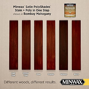 1/2 pt Minwax 21380 Bombay Mahogany PolyShades Wood Stain and Polyurethane, Satin