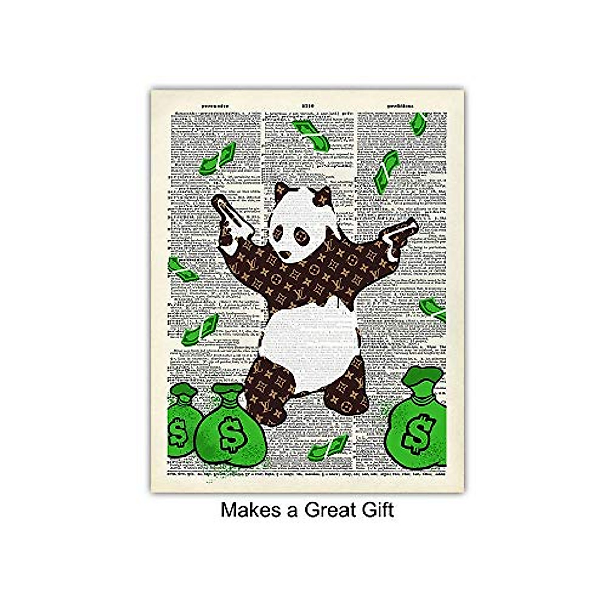 Bart Simpson Poster - 8x10 Set - Banksy Wall Art - Graffiti Wall Art of Louis Vuitton - LV Wall Decor - Money Decorations Wall Decor - Urban Wall Decor - Funny Street Art Mural for Alec Monopoly Fans