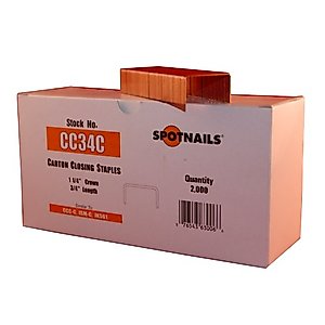 Spot Nails CC34C 1-1/4-Inch Crown 3/4-Inch Leg Carton Closing Staple (Quantity 2000)