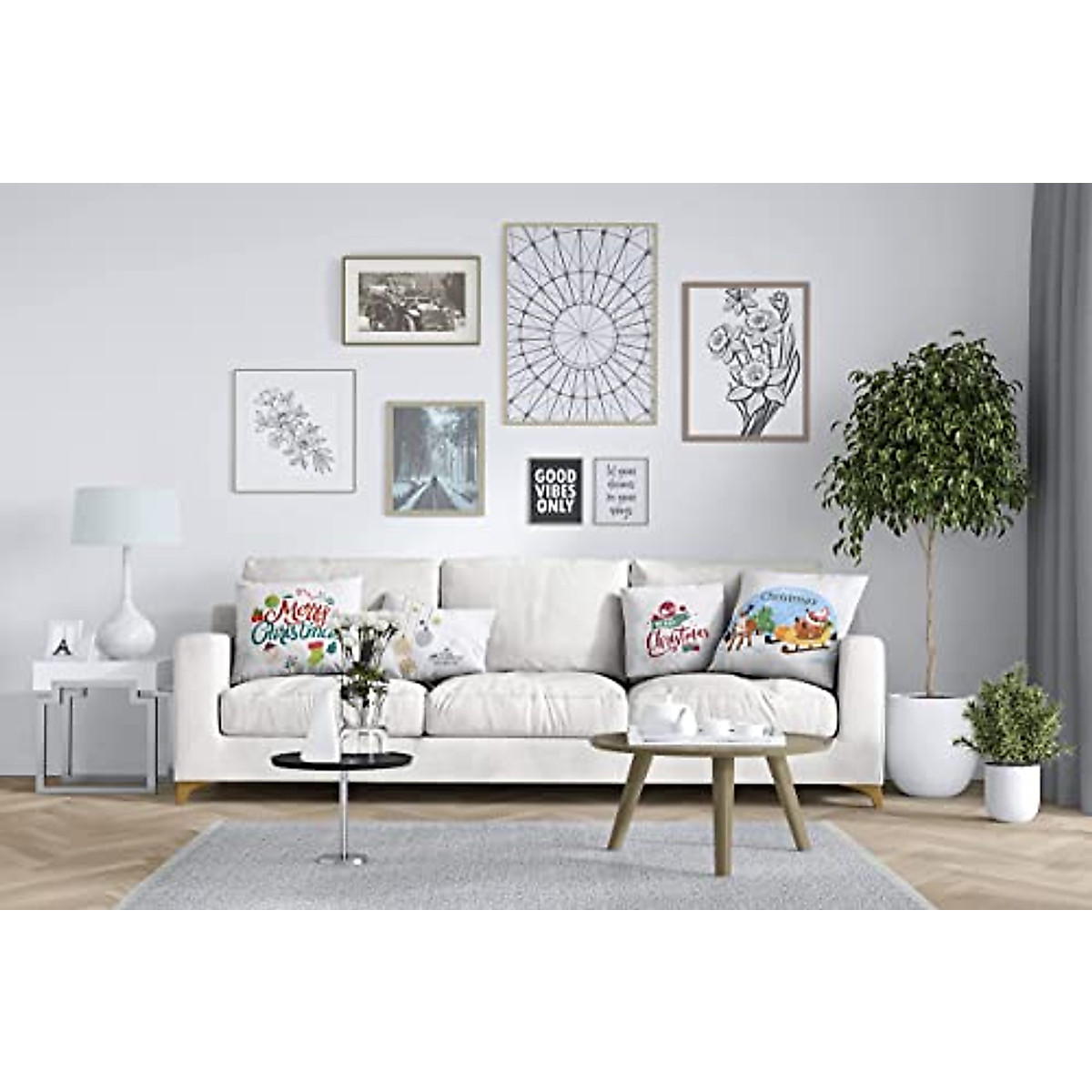 Encasa Homes Throw Pillow Covers Only (No Insert) (18x18) - Sublimation Blank White 4 Pc Pack with Invisible Zipper -Polyester Twill Cushion Cases for DIY, Printing & Painting