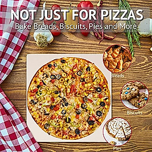 Waykea 10”x10.4”x0.5” Pizza Stone for Toaster Oven | Rectangular Cordierite Grilling Stone Bread Baking Stone for Grill, Oven