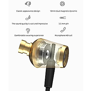 CCA Earbuds Wired Wood Bass in Ear Headphones Lightweight Stereo Comfortable Ear Buds Fashionable Hi-Res High Fidelity Earphones for Computer Laptop Phone MP3, Fits All 3.5mm Interface