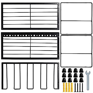 Power Tool Organizer, Drill Holder Storage Rack with Wall Mounted 4 Drill Slots 3 Layers Garage Tool Organizer Storage Wrench and Srewdriver Rack for Home and Workshop