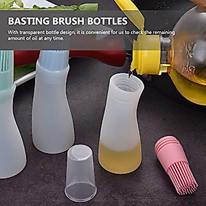 Happyyami Clear Container 6Pcs Silicone Oil Bottle Brush Portable BBQ Pastry Basting Brush Oil Honey Sauce Bottle Brush for Cooking Grill Barbecue Baking Tools Mixed Color Silicone BBQ Brush