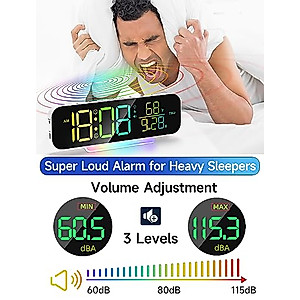 Cadmos Super Loud Vibrating Alarm Clock with Bed Shaker,Large LED Digital Display,Night Light,Ideal for Heavy Sleepers Adults,Hearing Impaired Deaf,Kids,Teens,Living Room,Bedrooms(White)