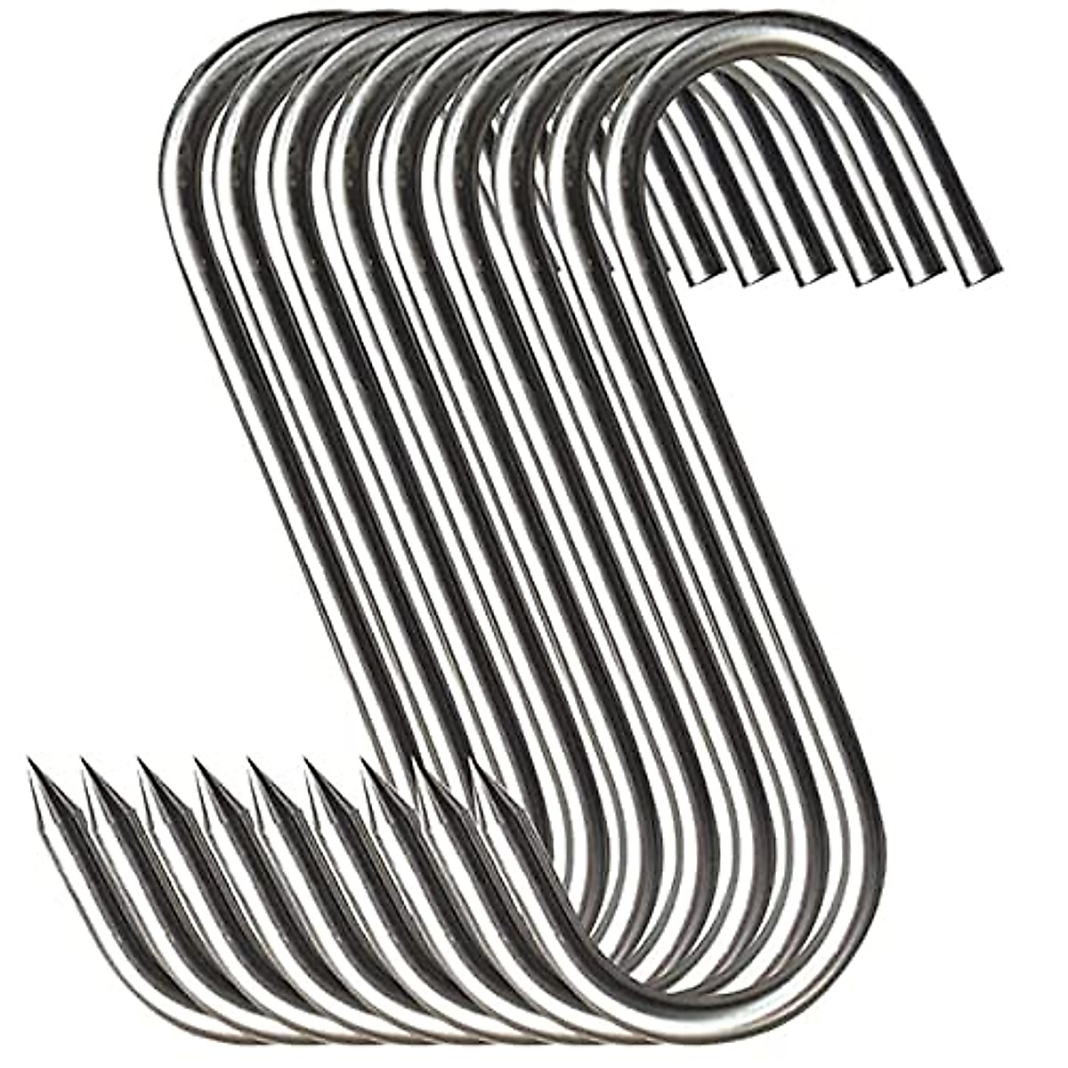 Meat Hooks,Premium Stainless Steel Butcher Hook Smoking Hooks, Meat Processing for Hanging, Butchering, Smoking, BBQ, Grilling, and Hanging Drying Tool (5.9IN)