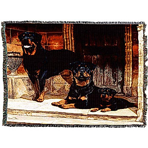 Pure Country Weavers Rottweiler Blanket by Robert May - Gift for Dog Lovers - Tapestry Throw Woven from Cotton - Made in The USA (72x54)