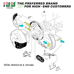 10L0L Brake Shoes Spring Kit for Club Car DS Precedent Golf Carts 1980-UP, Replace OEM#1018163-01 1011466
