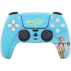 Skinit Decal Gaming Skin Compatible with PS5 Controller - Officially Licensed DC Comics Harley Quinn Movie Charcater Poster Design