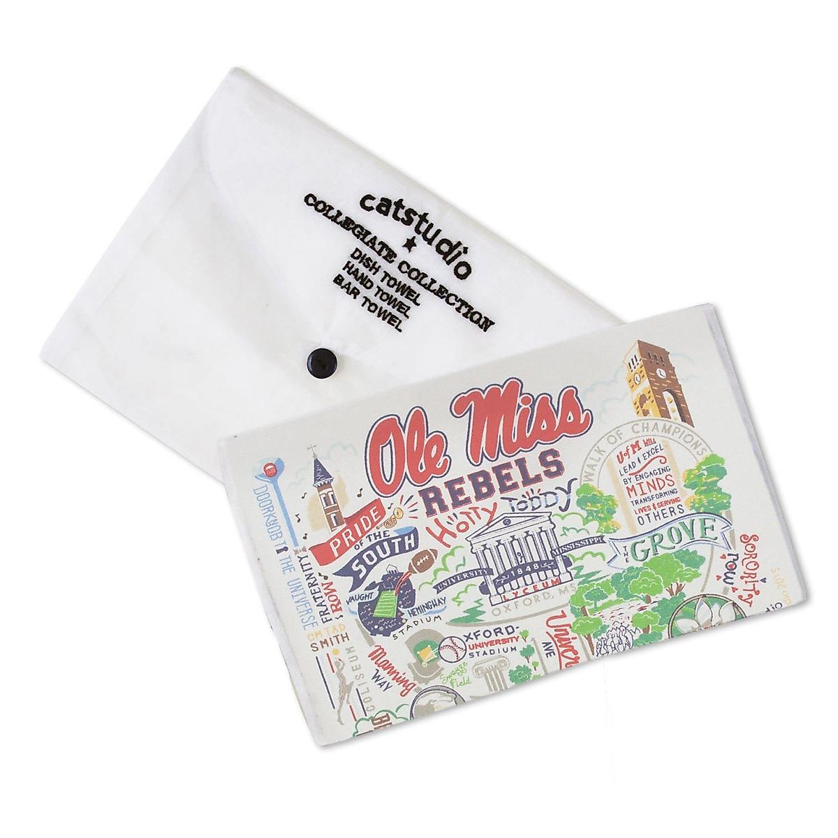 Catstudio Dish Towel, University of Mississippi (Ole Miss) Rebels Hand Towel - Collegiate Kitchen Towel for Ole Miss Fans - Perfect Graduation Gift, Gift for Students, Parents and Alums