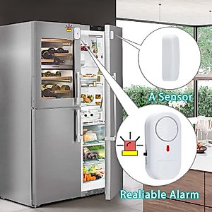 Freezer Door Alarm, Briidea Refrigerator Door Alarm When Left Open, with 60/120/180 Seconds Delay Alert, Remind You Close Your Fridge Door, Avoid Food Waste
