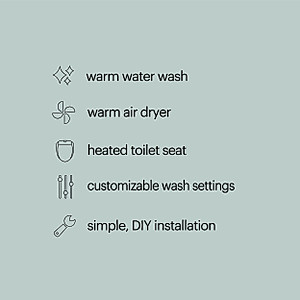 Brondell Swash Electronic Bidet Toilet Seat LT99, Fits Elongated Toilets, White – Lite-Touch Remote, Warm Water Wash, Strong Wash Mode, Stainless-Steel Nozzle, Saved User Settings & Easy Installation