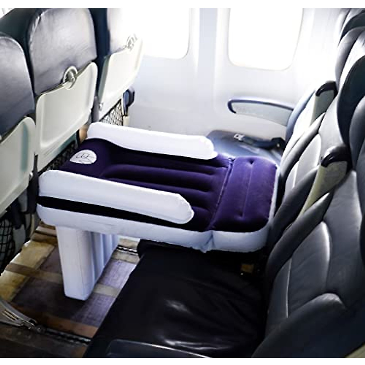 BleuWhisk Inflatable Toddler Travel Bed - Airplane Bed for Kids, Airplane Seat Extender for Kids - Plane Bed for Toddler Baby Air Mattress, Toddler Blow Up Bed with Sides Pump and Belt, Kids Aero Bed