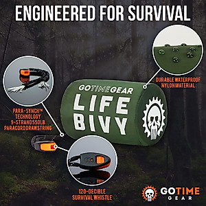 Go Time Gear Life Bivy Emergency Survival Sleeping Bag Thermal Bivy - Use as Emergency Bivy Sack, Survival Sleeping Bag, Mylar Emergency Blanket