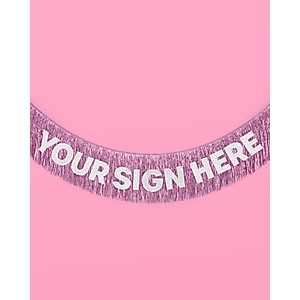 xo, Fetti Light Purple Fringe Banner - 5 Ft. | Bachelorette Party Decorations, Birthday Party Decor, Baby Shower Supplies, Photo Booth Banner Backdrop