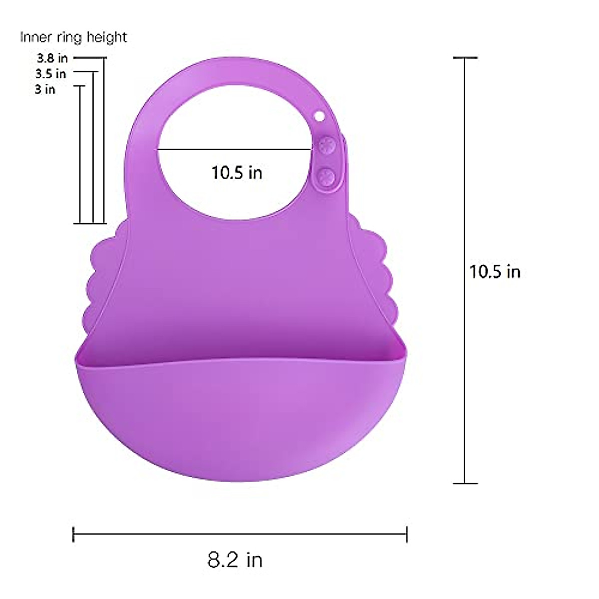 Aricsen 7 Pack Silicone Baby Bibs for Babies & Toddlers (6-72 Months), Plastic Adjustable Fit Waterproof Feeding, Easy Wipe Clean, Soft, Unisex, Pouch Non Messy Boys Girls Eating Drink (7 Colors)