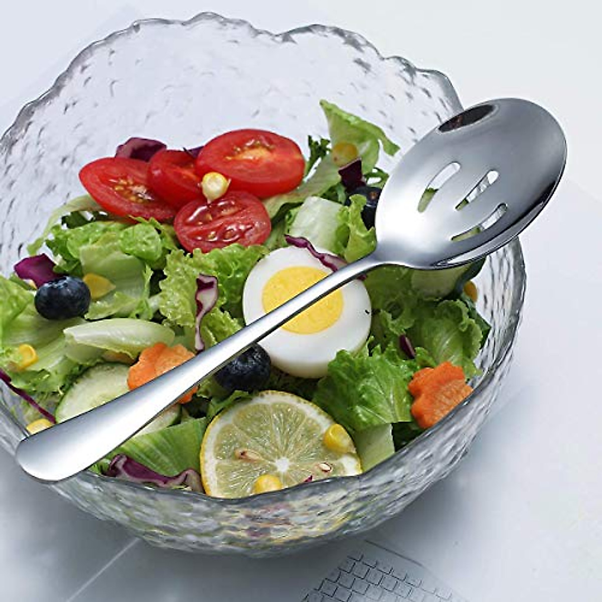 Serving Spoons 4 Pieces, Kyraton Serving Spoon, Include 2 Serving Spoon And 2 Slotted Spoons, Stainless Steel Serving Utensils, Serving Set Packing of 4