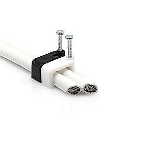 THE CIMPLE CO - Dual, Twin, or Siamese Coaxial Cable Clips, Cat6, Electrical Wire Cable Clip, 1/2 in Nail Clip and Fastener, Black (100 Pieces per Bag)